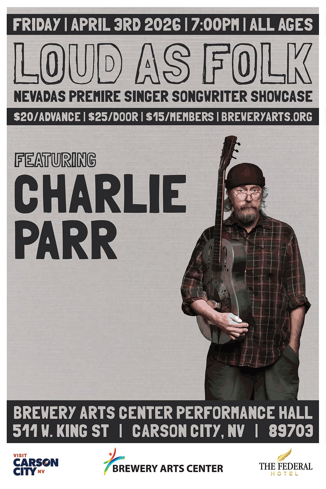 Loud as Folk Presents: Charlie Parr - Visit Carson City